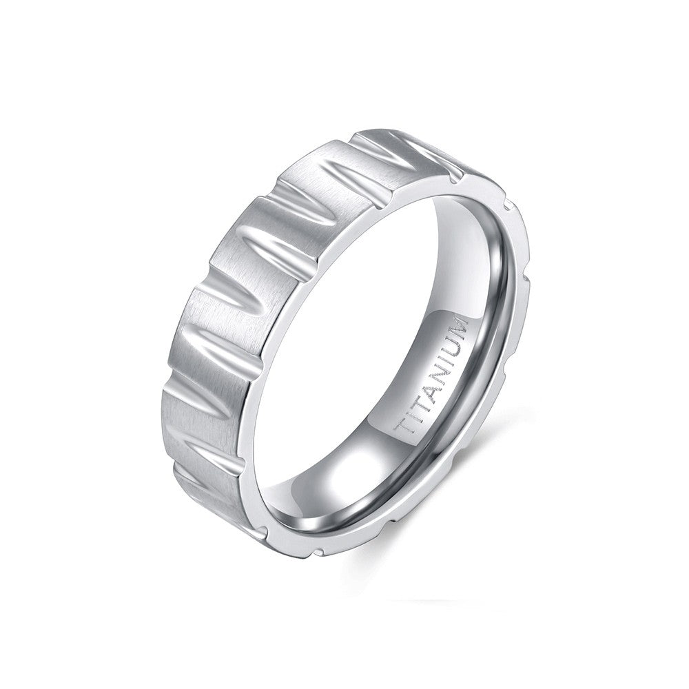 Tapered Grooves Titanium Steel Rings – Findurings