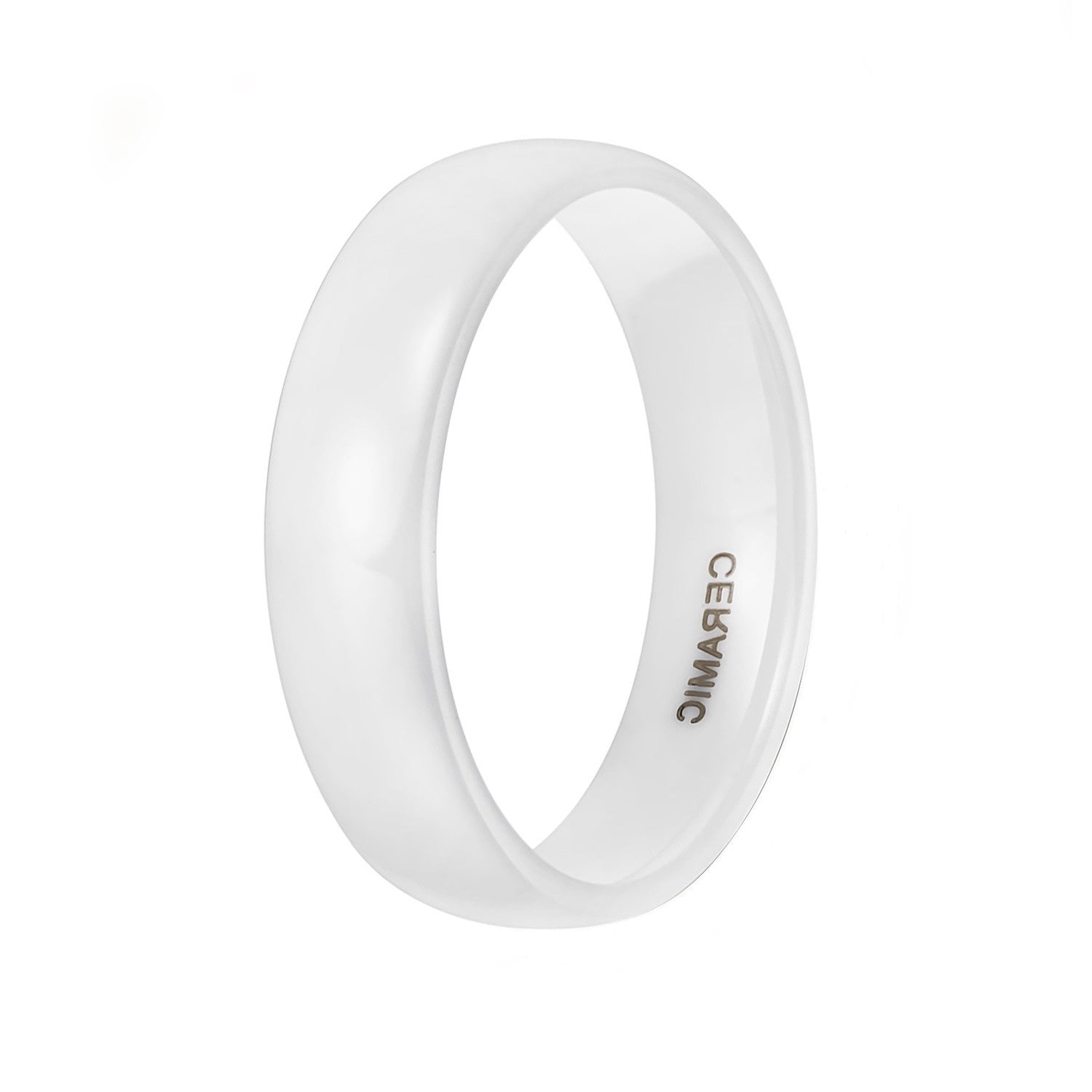 White Ceramic Rings High Polished Classic Design – Findurings