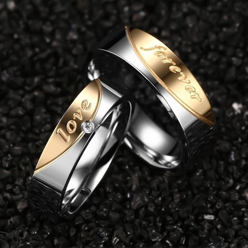 Forever Love Couple Rings Set in Titanium/Stainless Steel – Findurings