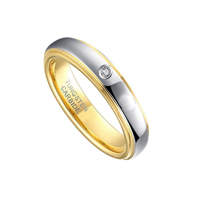 Gold and Silver Tungsten Wedding Bands for her with CZ – Findurings