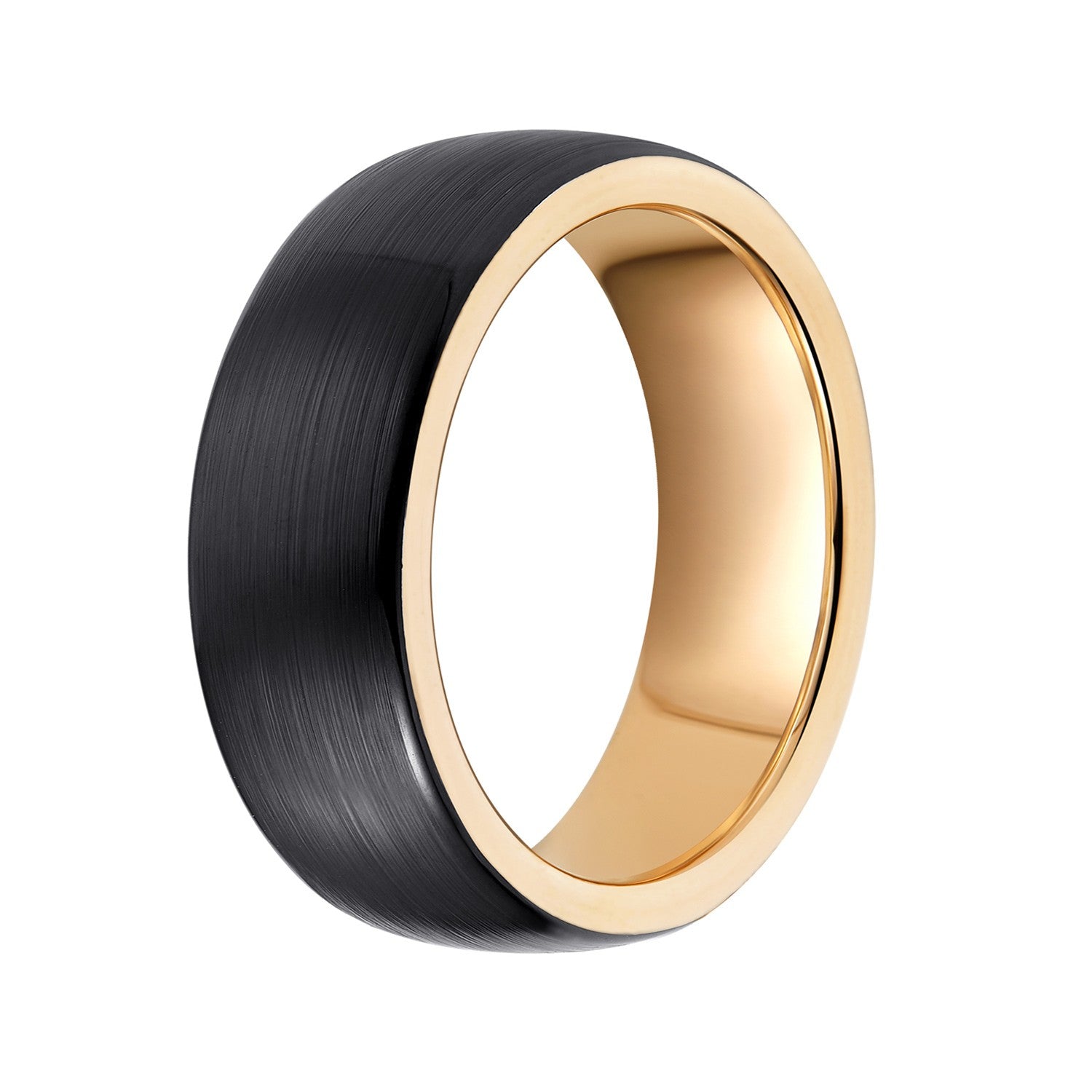 Rose Gold and Black Tungsten Flat Engagement Rings – Findurings