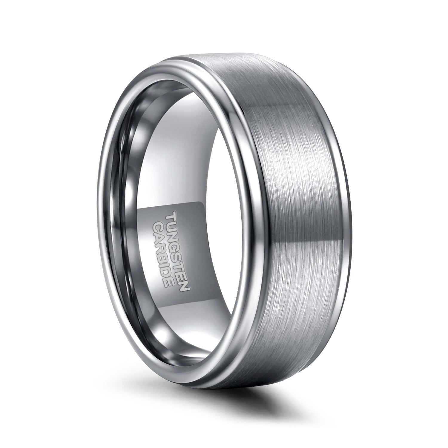 Simple Wedding Rings with Silver Brushed Center – Findurings