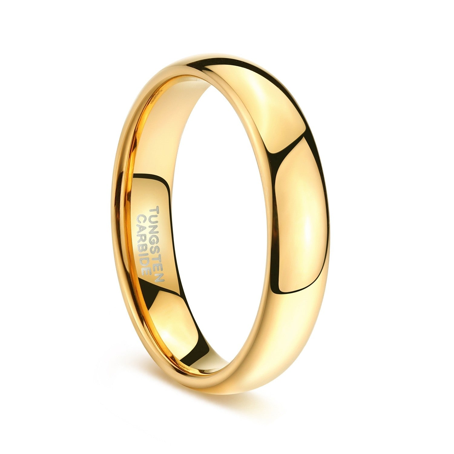 Mens Gold Tungsten Wedding Bands Domed High Polished – Findurings