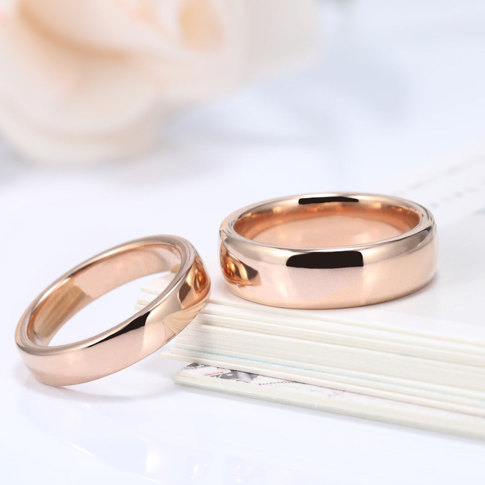 Classic Rose Gold Stainless/Titanium Steel Couple Rings – Findurings