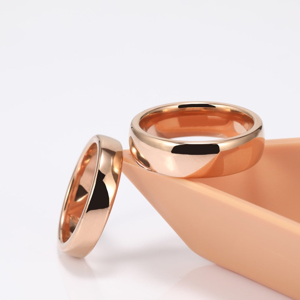 Classic Rose Gold Stainless/Titanium Steel Couple Rings – Findurings