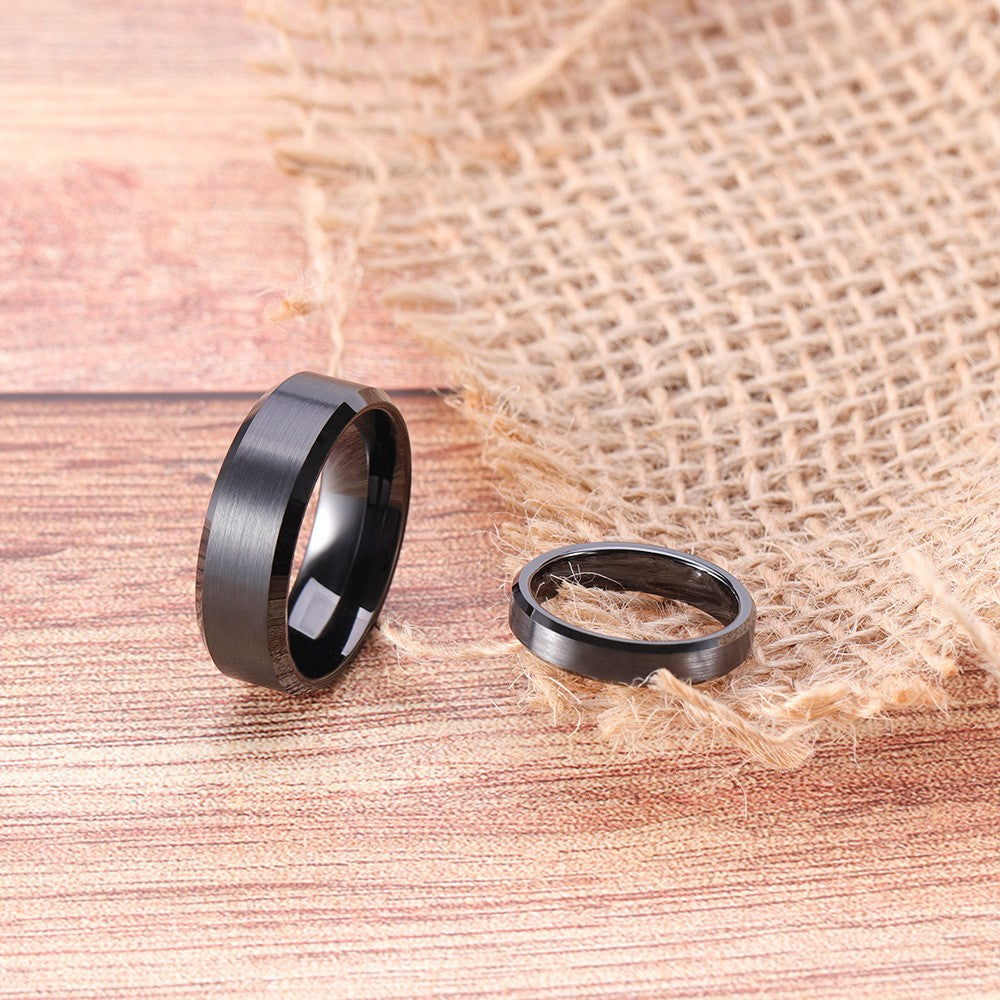 Matching Black Wedding Bands Couple Promise Rings – Findurings