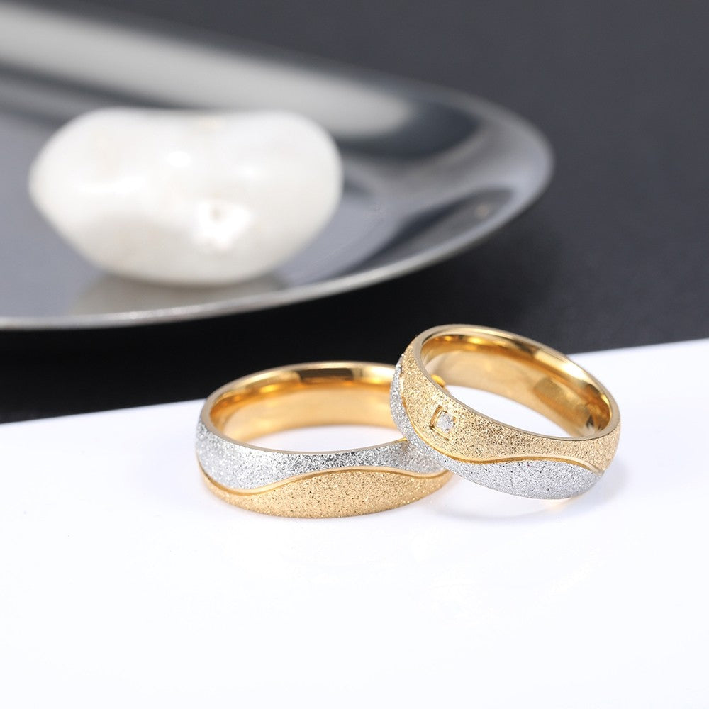 Gold and Silver Matching Couple Rings in Stainless/Titanium Steel ...